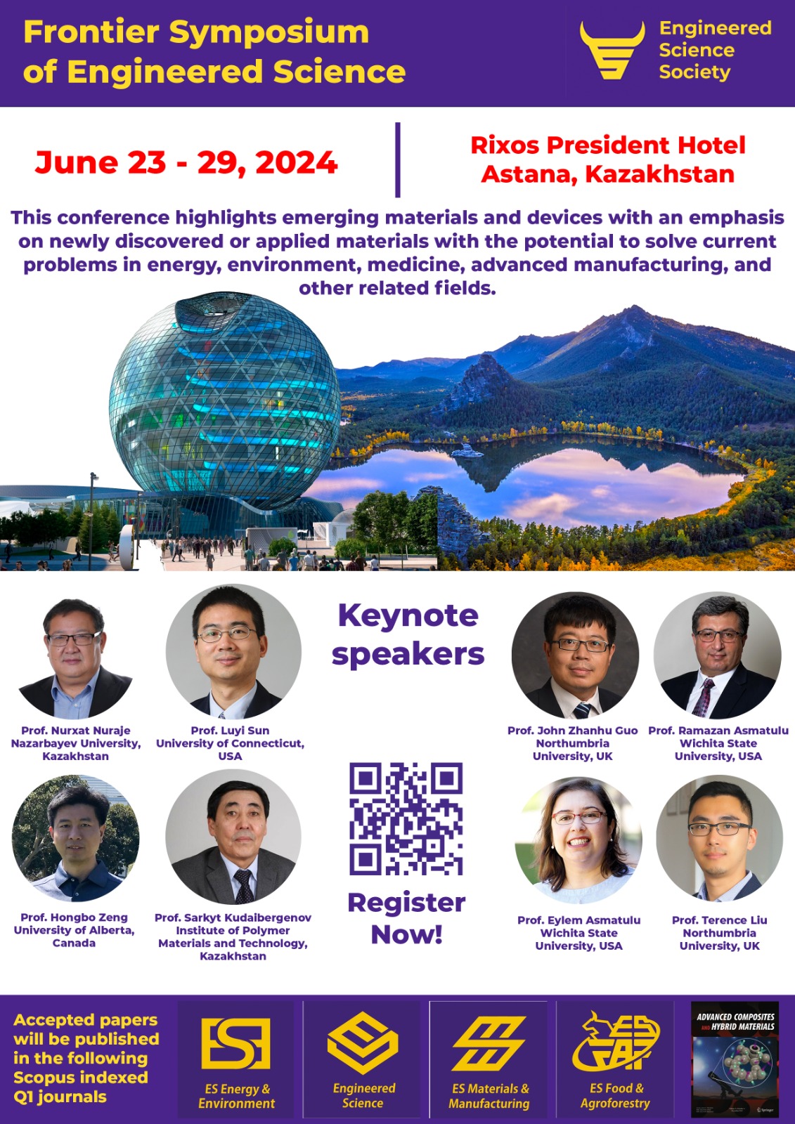 Frontier Symposium of Engineered Science, Astana, Kazakhstan, 23rd-29th June, 2024-International ...
